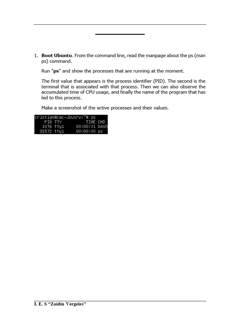 Managing Linux Processes in Lab 9-1 | PDF | Process (Computing ...
