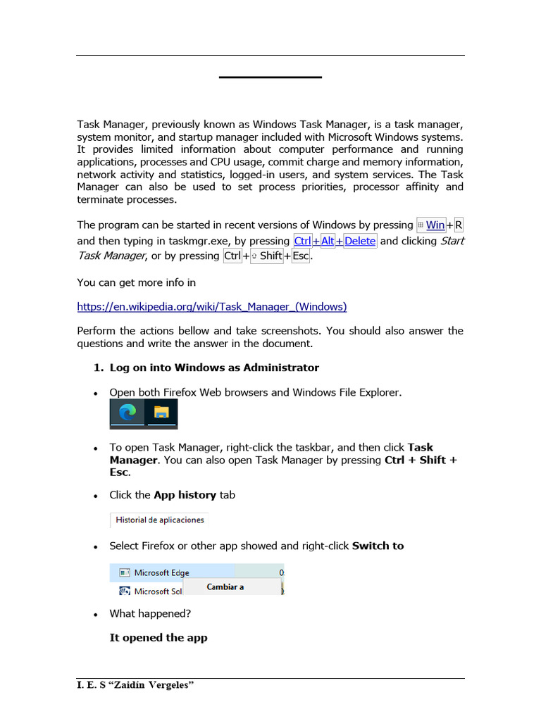 Practice 3A - Windows Task Management | PDF | Computing | Computing ...