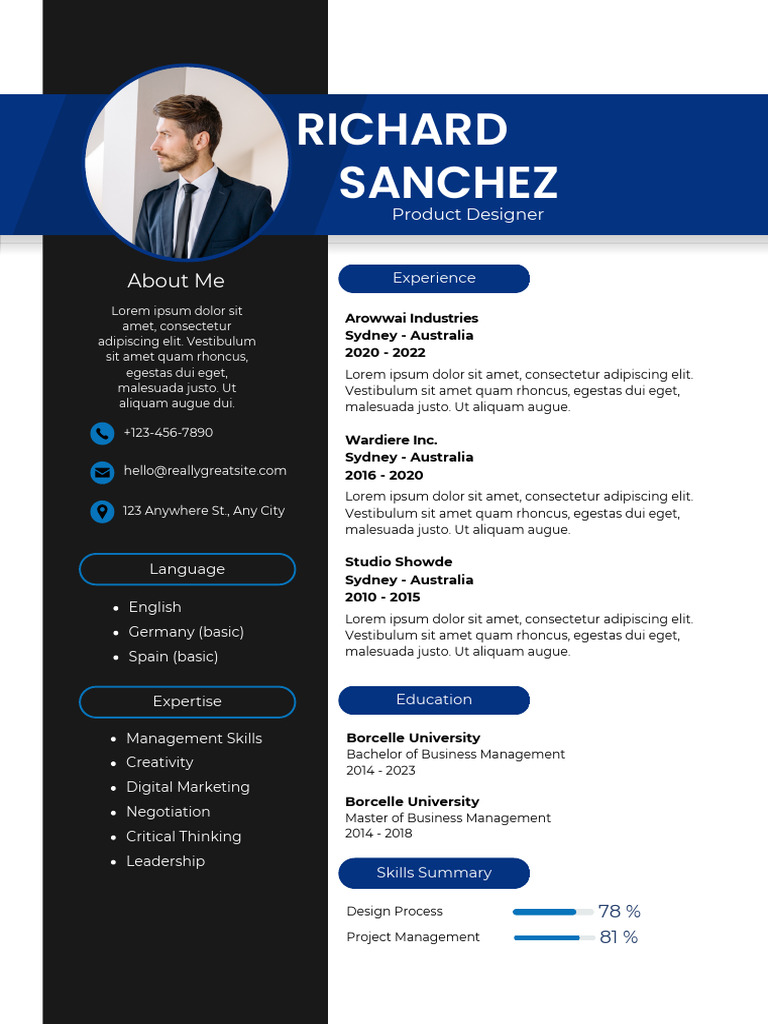 Minimalist CV for Richard Sanchez | PDF