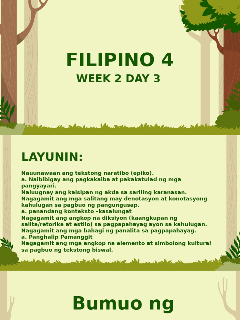 Q4 Filipino 4 Week 2 Day 3 | PDF