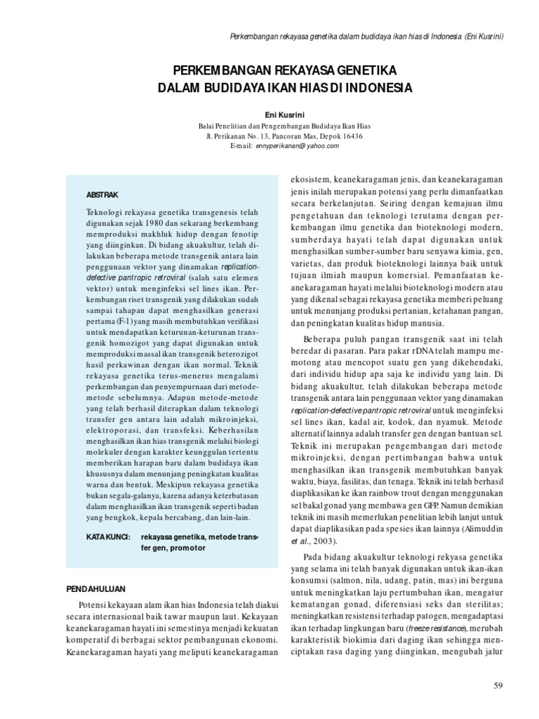 Perkembangan Rekayasa Genetika Dalam Bud | PDF