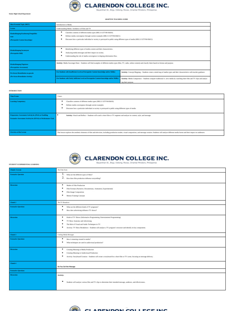 MIL. Unit 1. Lesson 4 Done | PDF | Television | Narrative
