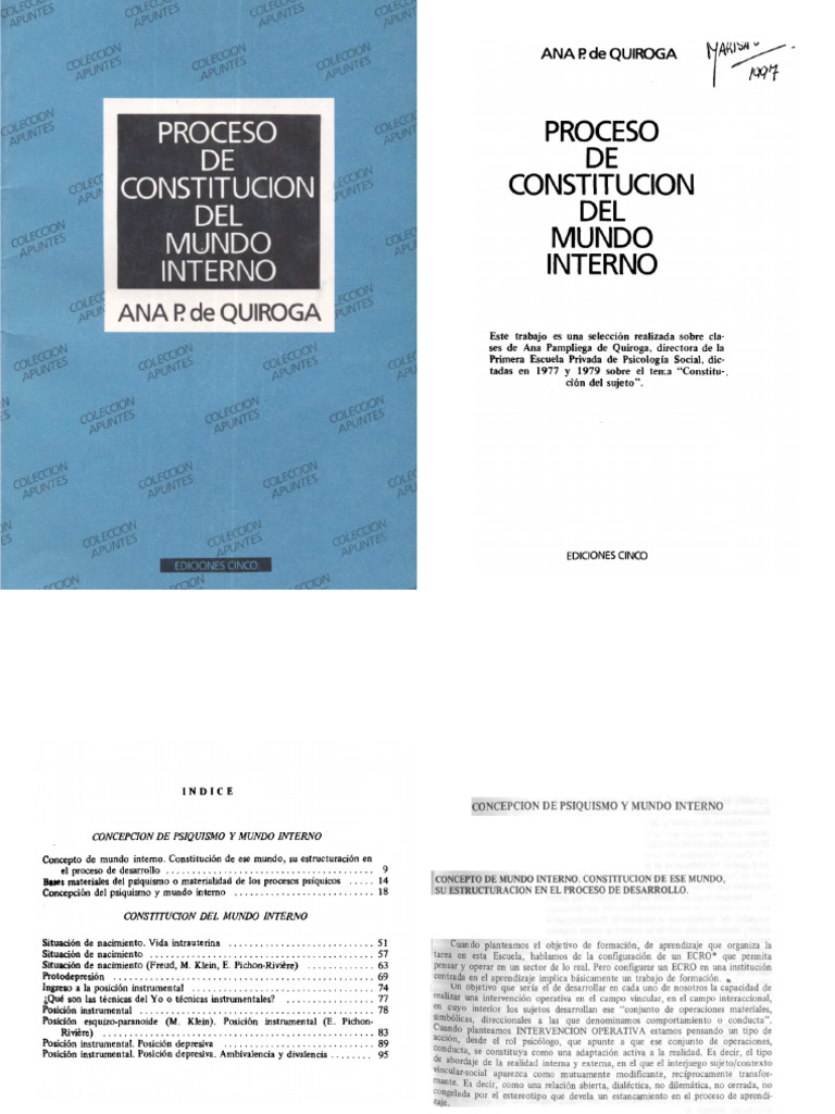 Quiroga, A. (1985) - 2. QUIROGA Concepción de Psiquismo y Mundo Interno. | PDF