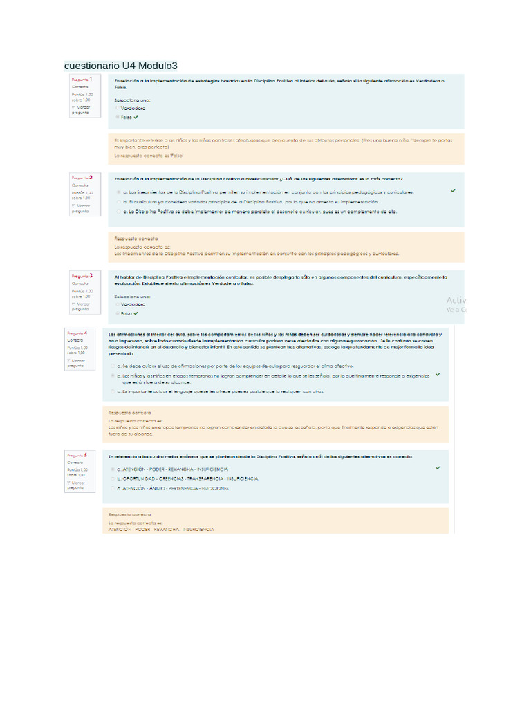 Cuestionario U4 Modulo3 | PDF