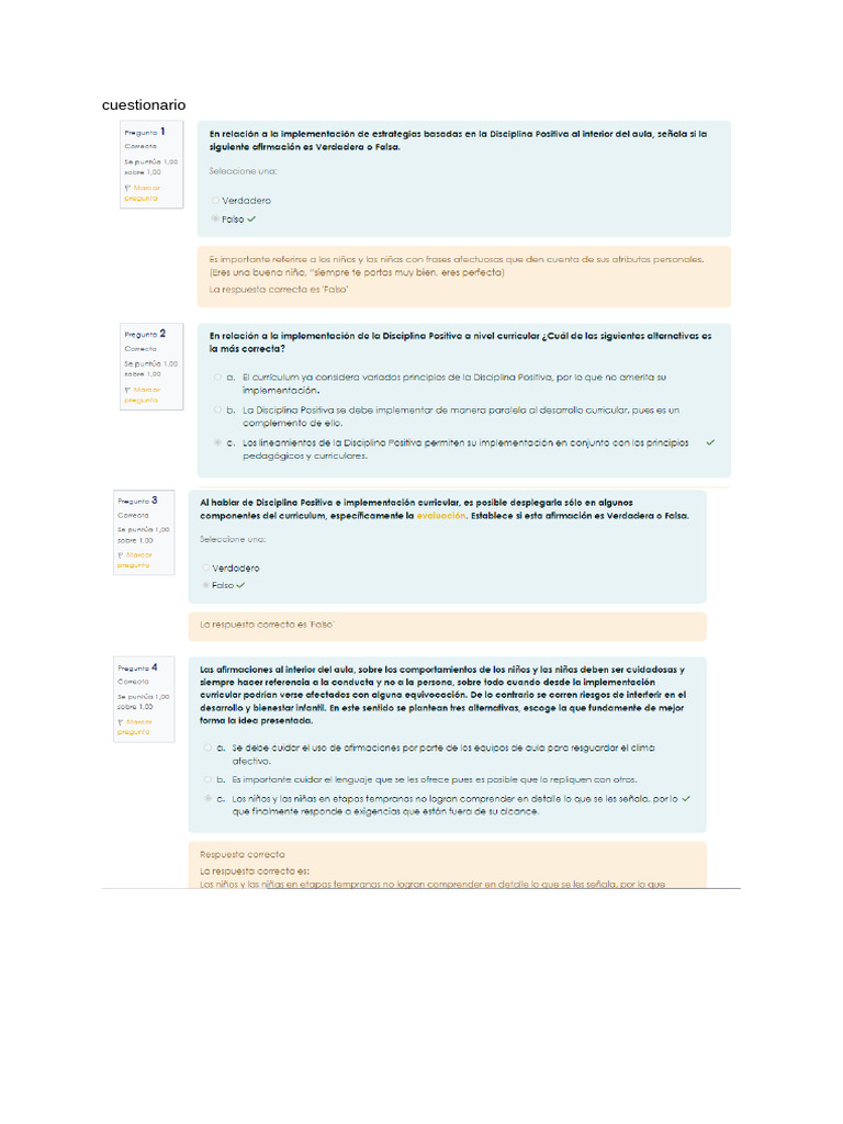 Cuestionario Autoevalucion U1 M2 | PDF