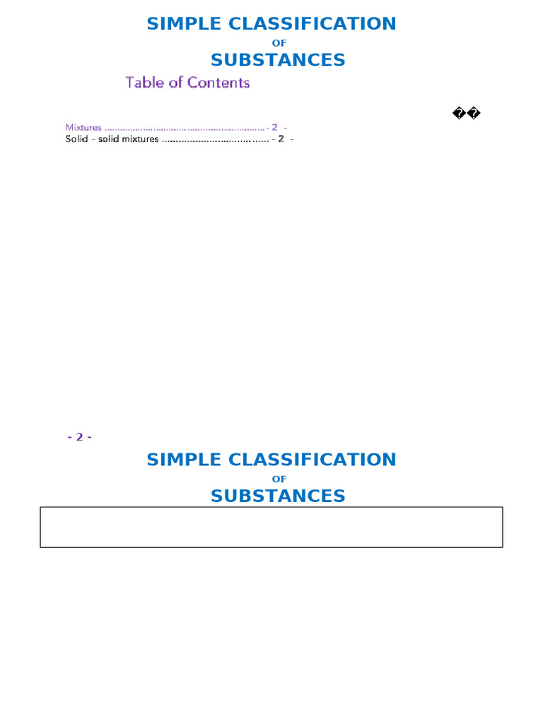 1.2 Simple Classification of Substances | PDF