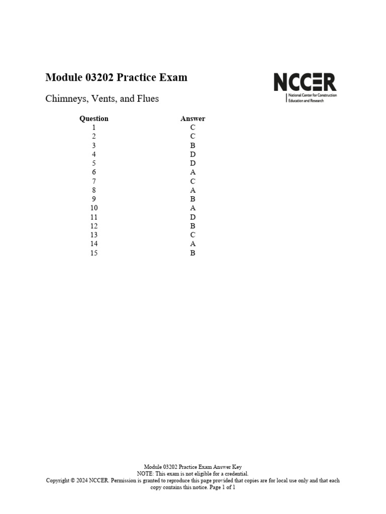 Practice Exam Answer Key | PDF