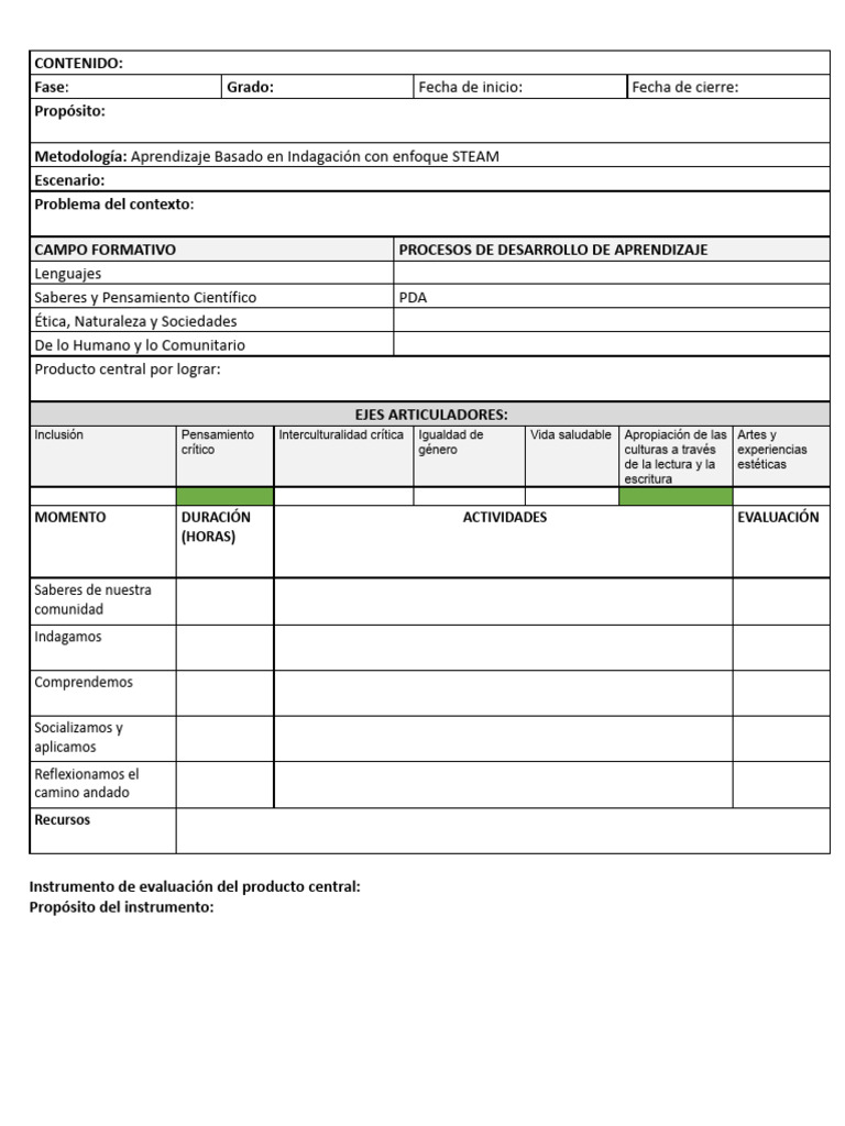 Fomato Planeacion-3 | PDF