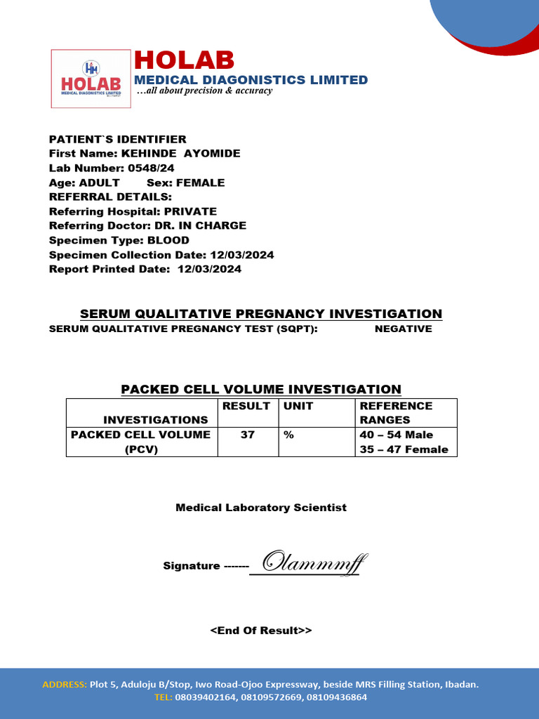 Kehinde Ayomide Result Spt | PDF