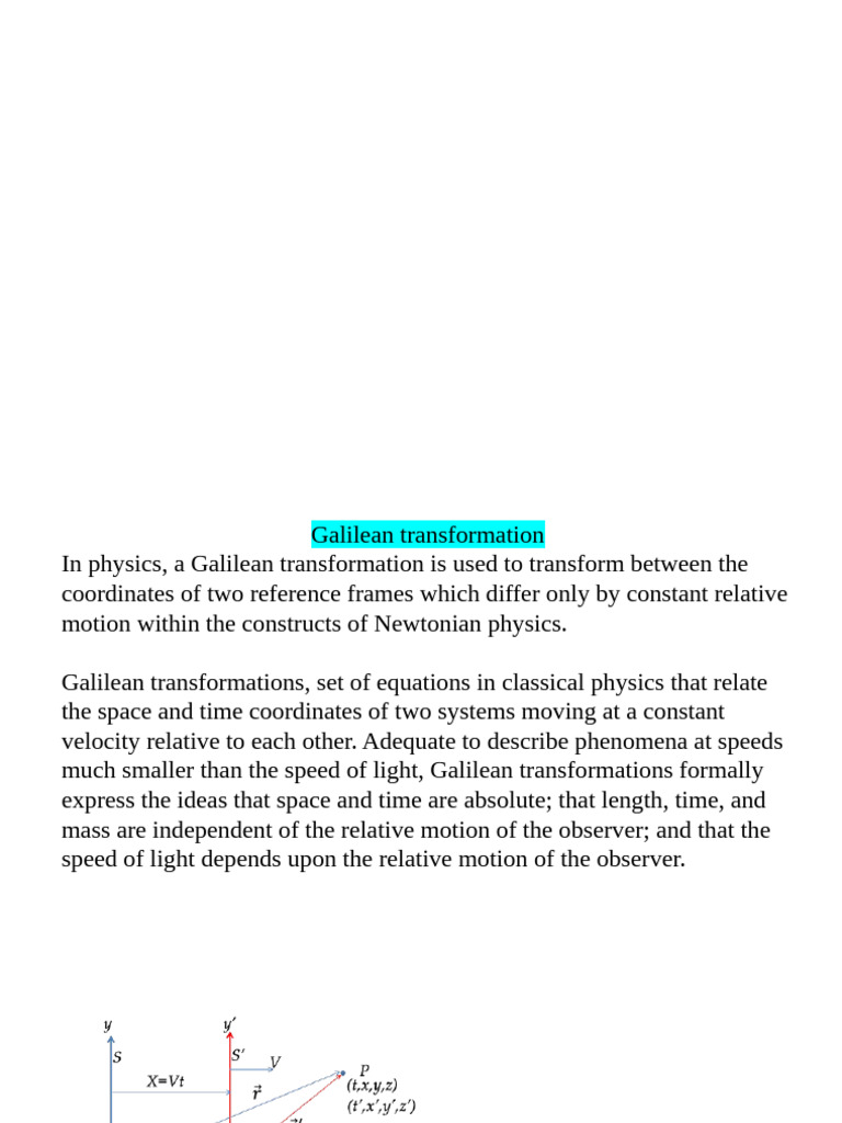 Lecture - 2 (Galilean or Lorentz Transformation and Relativity) | PDF ...