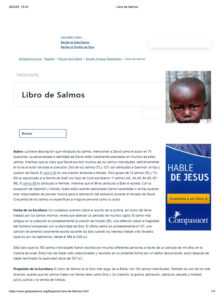 Libro de Salmos | PDF | Salmos | Contenido bíblico