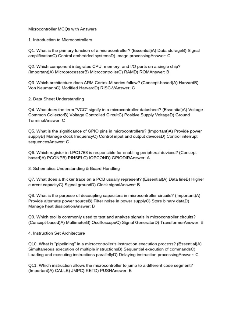 embedded_mcq's | PDF | Microcontroller | Electrical Engineering
