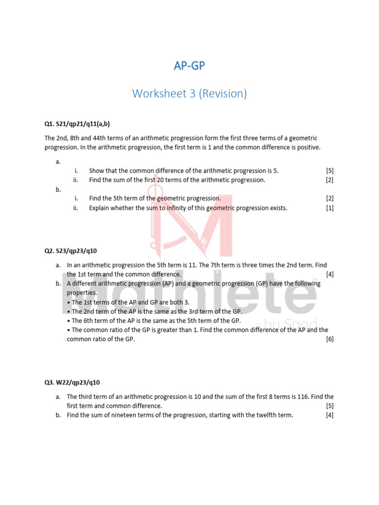 APGP Revision Worksheet | PDF | Elementary Mathematics | Numbers