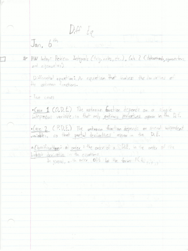 Diff Eq Notes | PDF