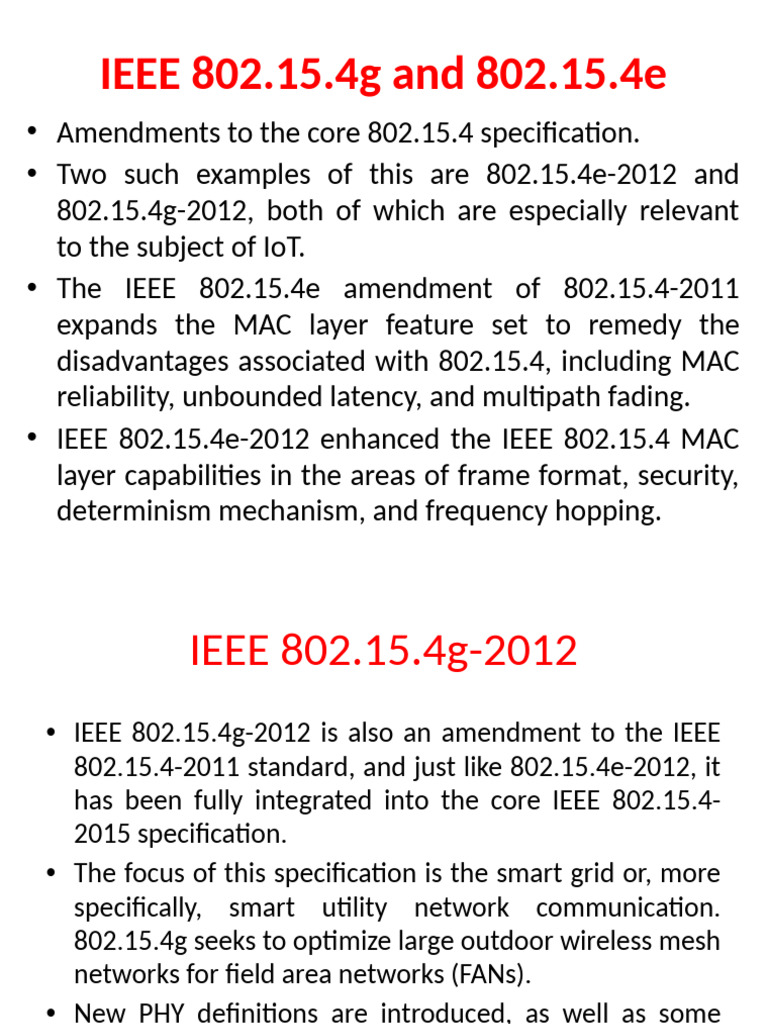 IEEE 802.15.4g and 802.15.4e | PDF | Computer Network | Internet Protocols