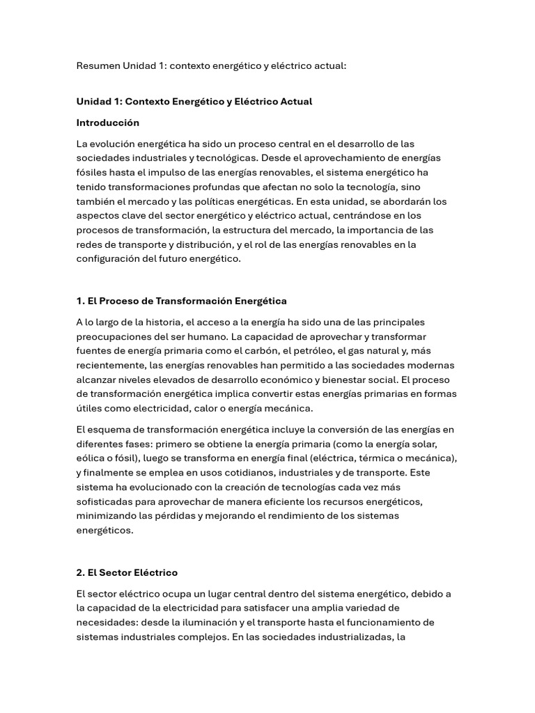 Contexto Energético y Eléctrico Actual | PDF | Energía renovable ...