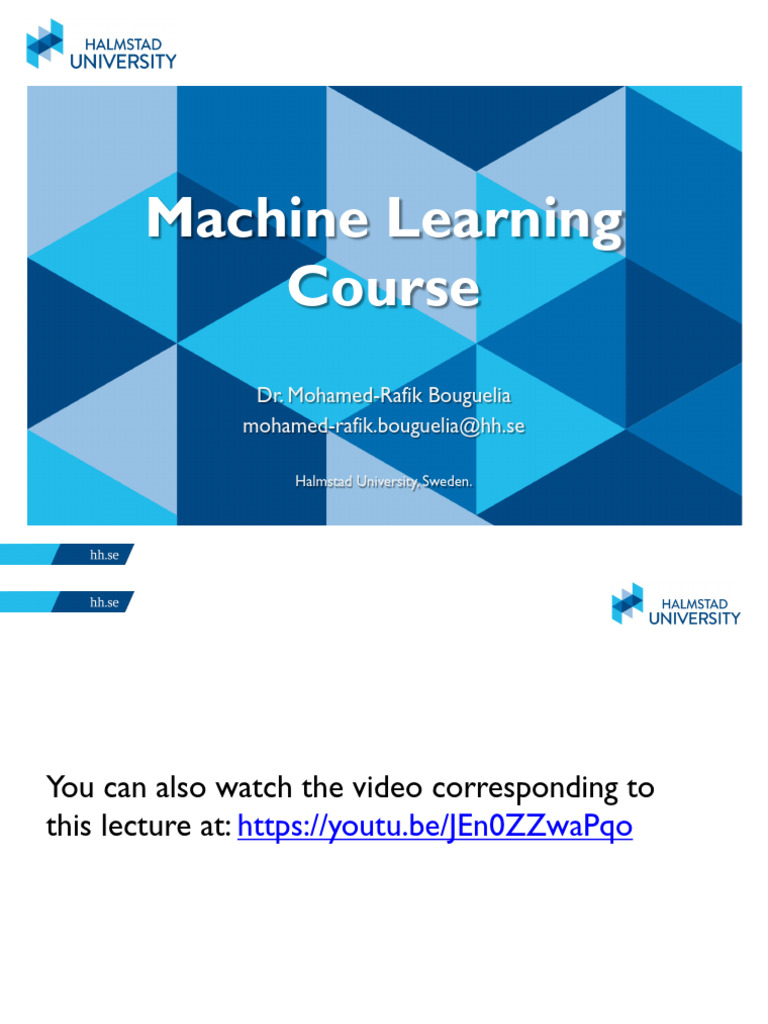 Lecture 1.1 Introduction To Machine Learning | PDF | Machine Learning | Statistical Classification