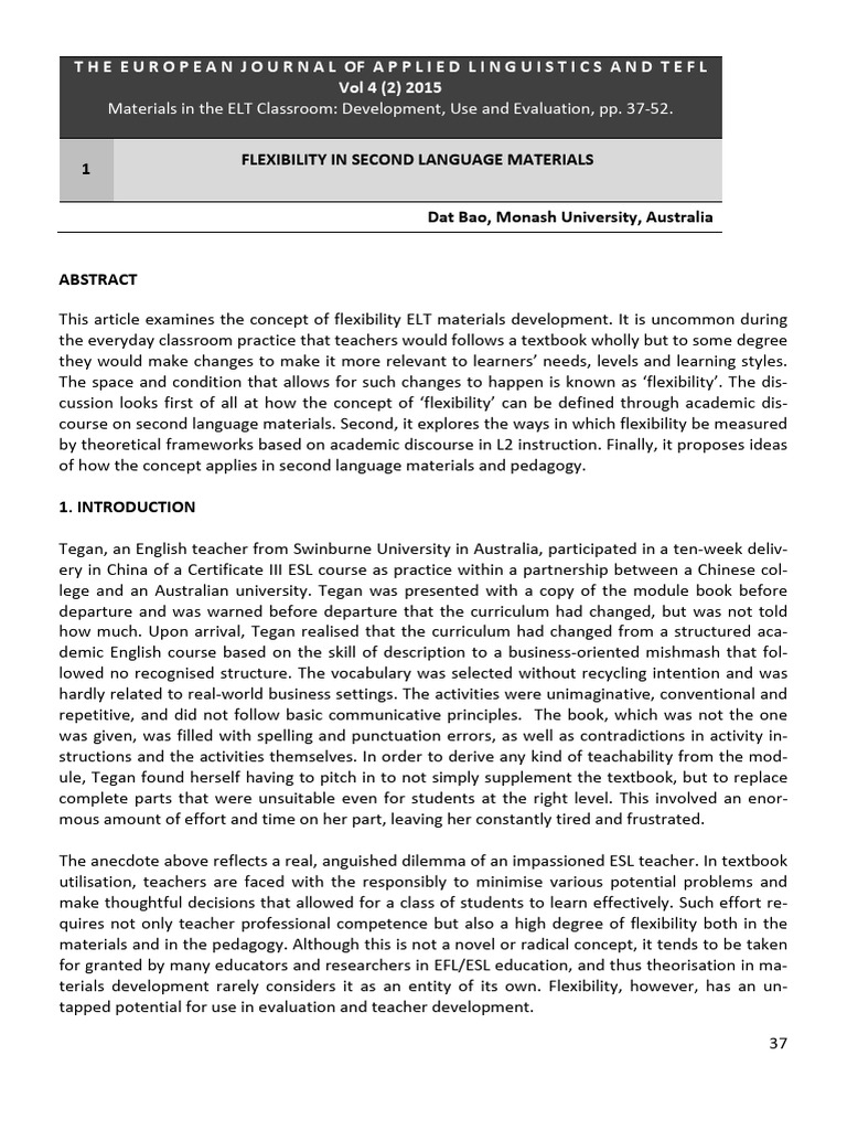 Article 4 - Flexibility - in - Second - Language - Materials | PDF ...