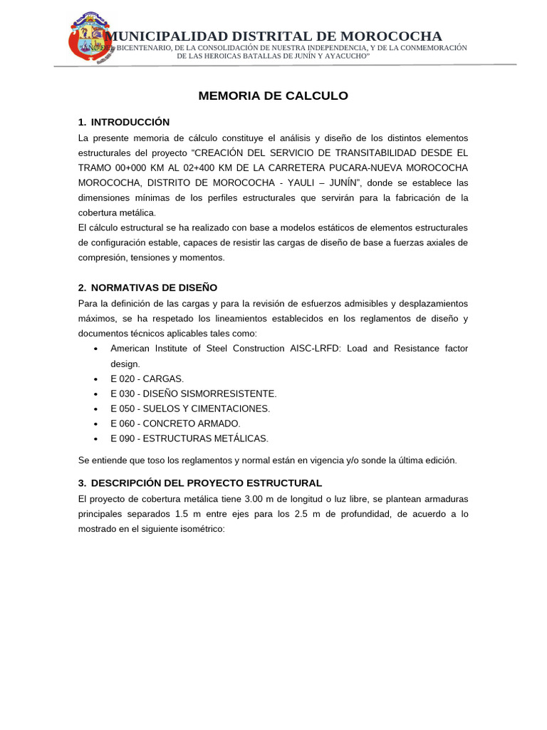 Diseño Estructural Carretera Morococha | PDF | Ingeniería mecánica ...