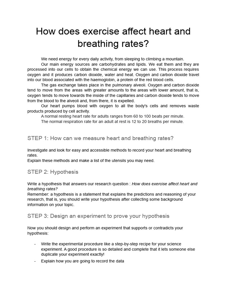 How Does Exercise Affect Heart and Breathing Rates | PDF | Breathing ...