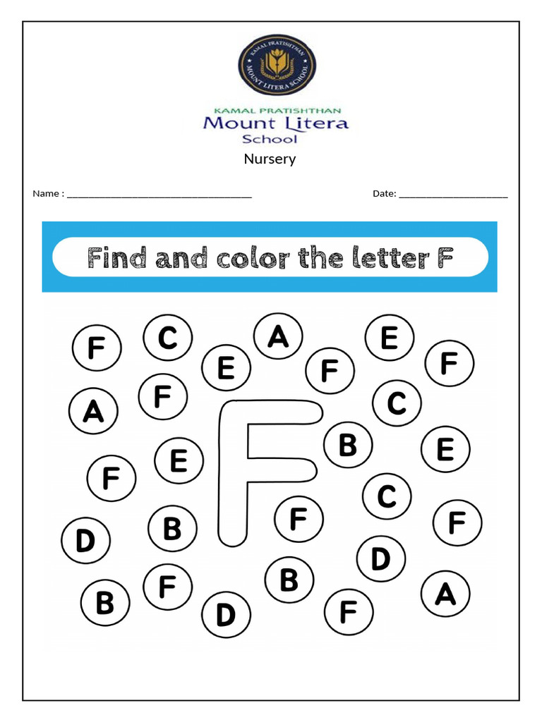 Letter - F WORKSHEET Find and Circle F | PDF