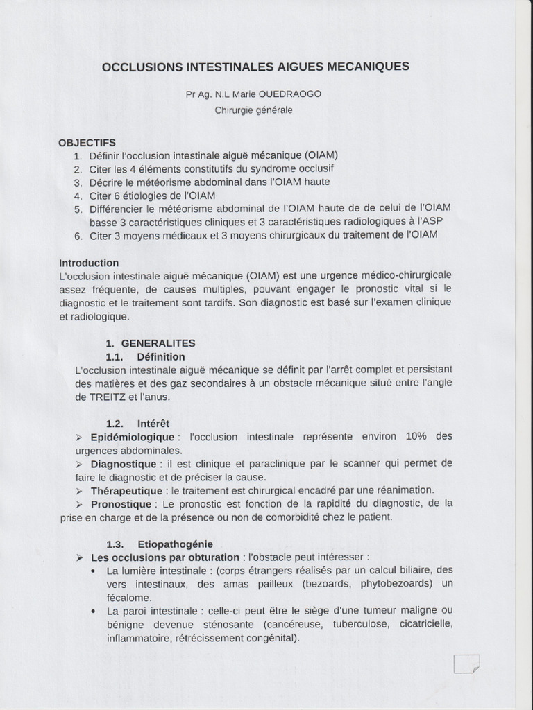 Occlusion Intestinale Aiguë - E | PDF