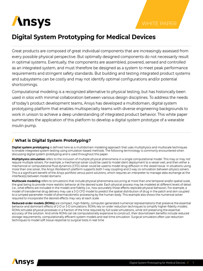 Digital System Prototyping For Medical Devices - White Paper | PDF ...