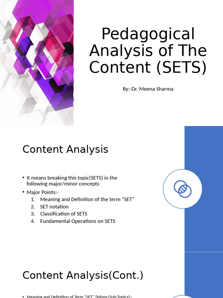 Content vs. Pedagogical Analysis of SETS | PDF