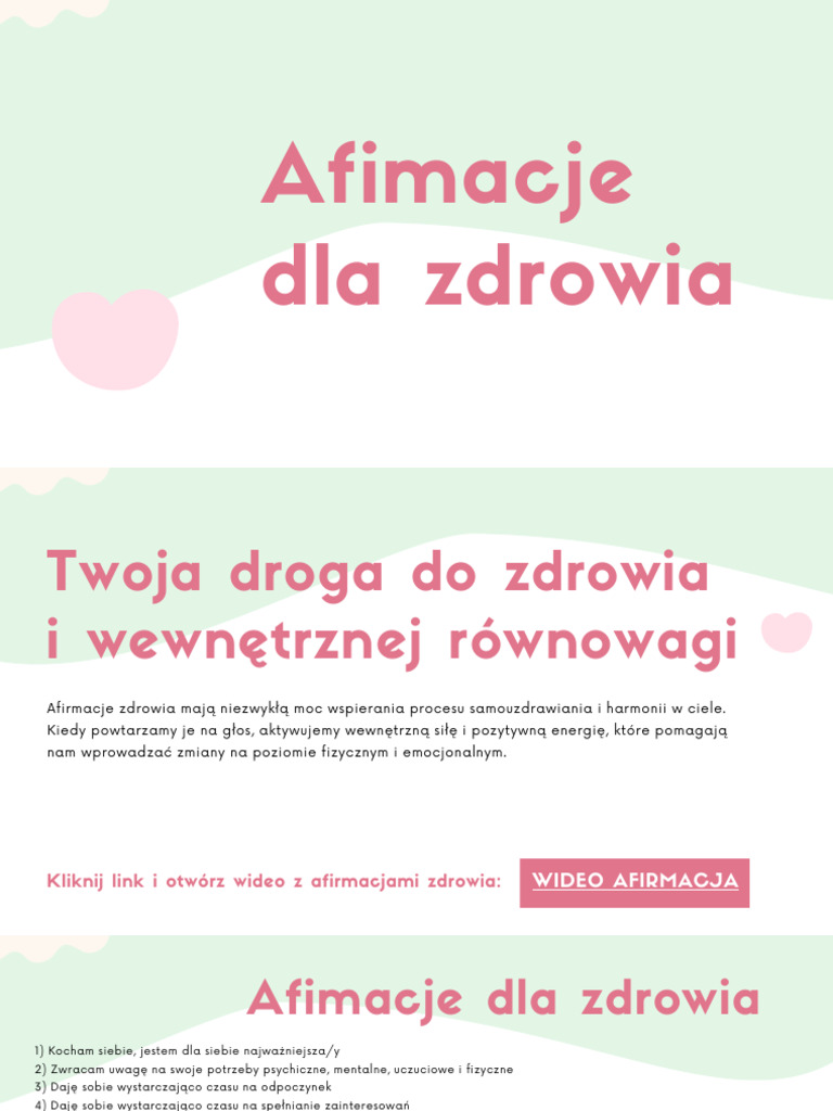 Afirmacje Zdrowia DR Beata Adamus Wideo - 250303 - 002449 | PDF