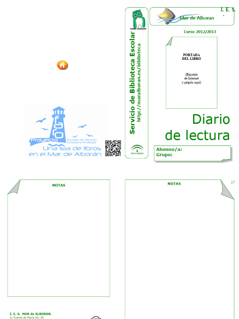 Diario de Lectura Escolar en Español | PDF