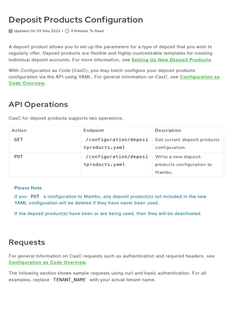 Deposit Products CasC Configuration Guide | PDF | Computing | Computer ...