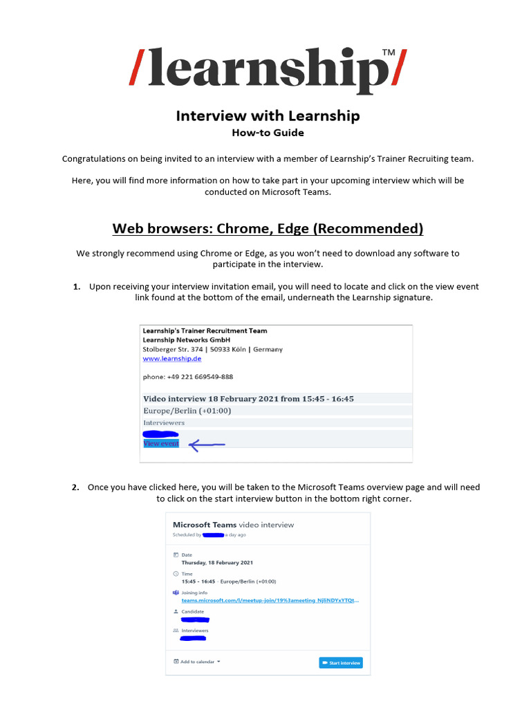 How-To Guide-Teams Interviews Learnship | PDF | World Wide Web ...