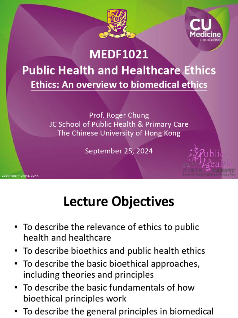 MEDF1021 - Lecture 2 - 2024 - Fall | PDF | Bioethics | Applied Philosophy