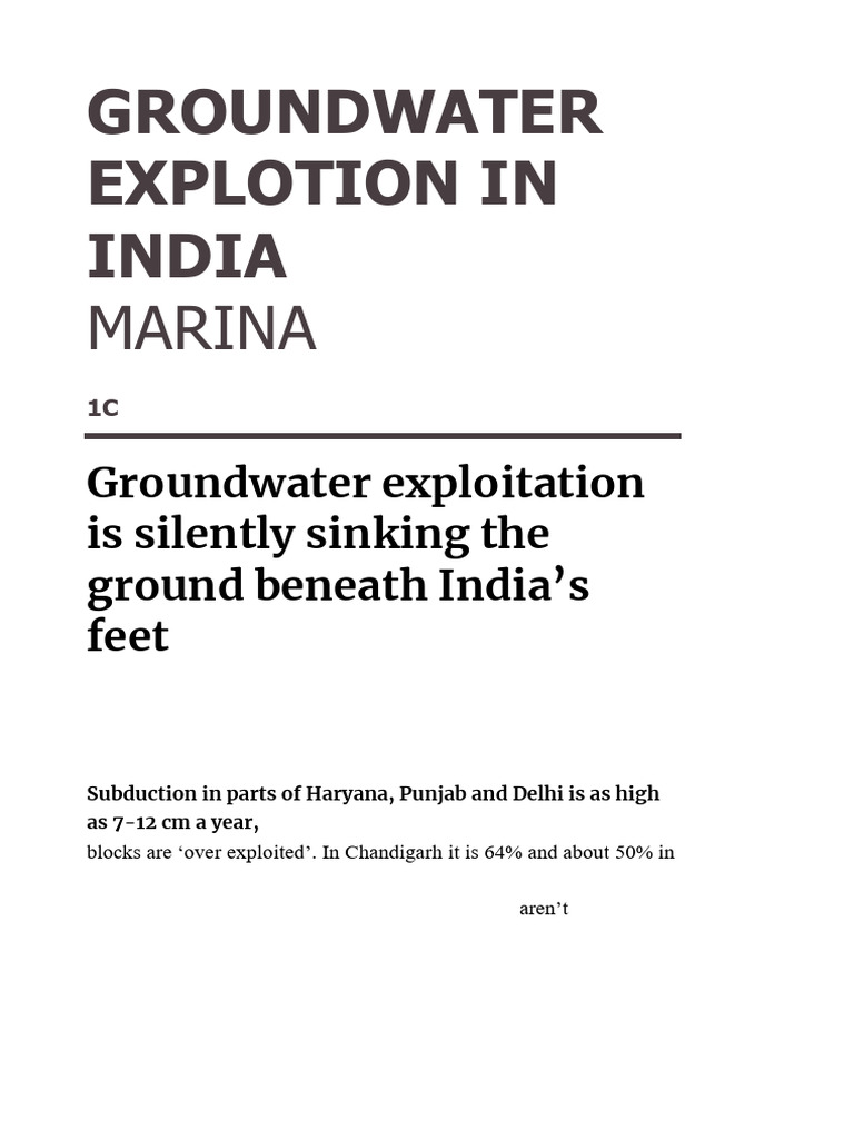 Groundwater | PDF