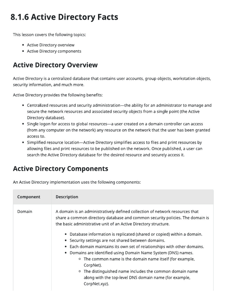Active Directory Facts | PDF