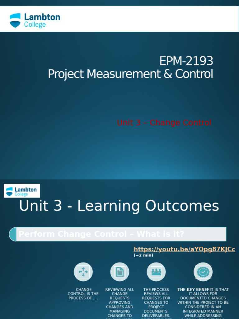 2024W EPM 2193 - Unit 3 - Change Control | PDF | Project Management | Business