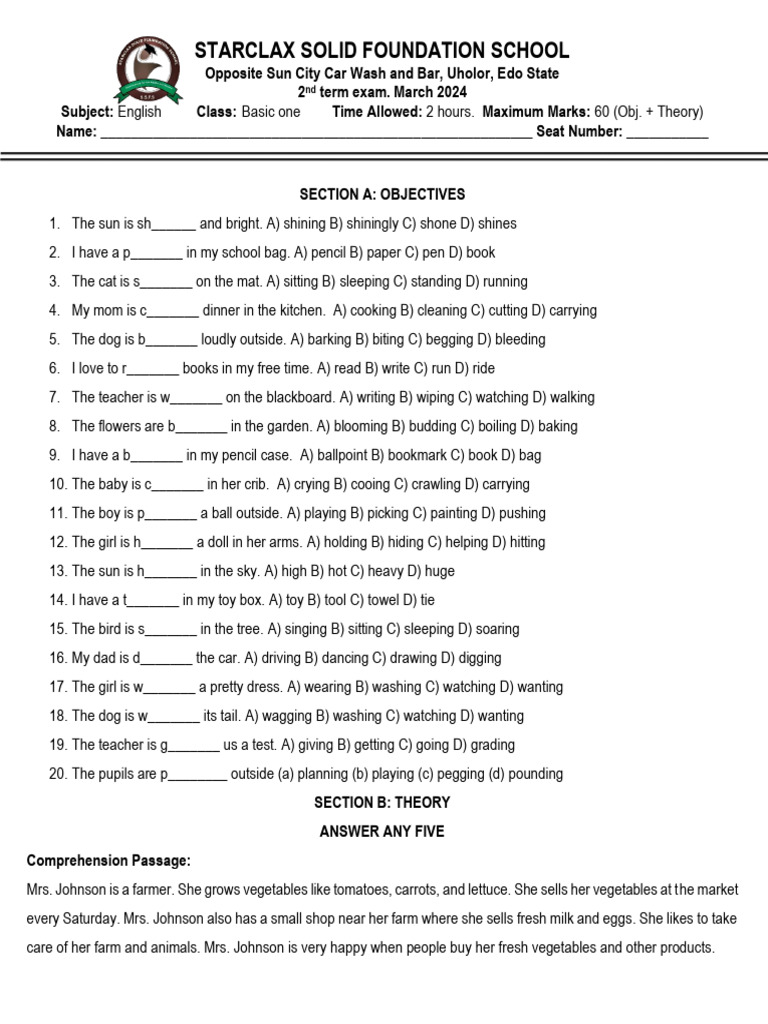 SECOND TERM QUESTIONS | PDF | Crimes | Crime & Violence