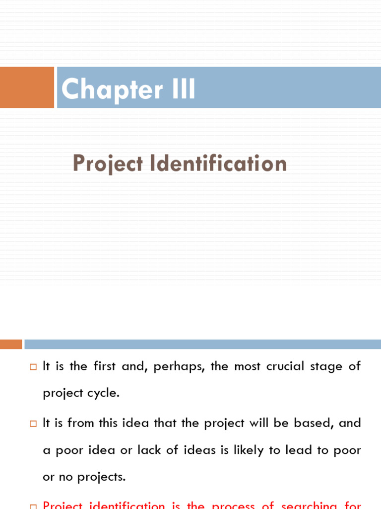 Project Identification Process Explained | PDF | Economics | Brainstorming