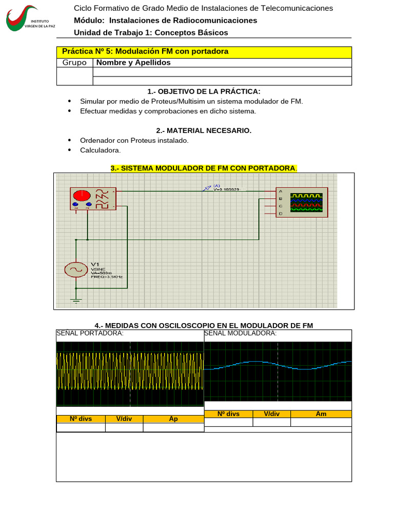 IR - UT1 - Práctica - 5 - Modulación FM Con Portadora | PDF ...