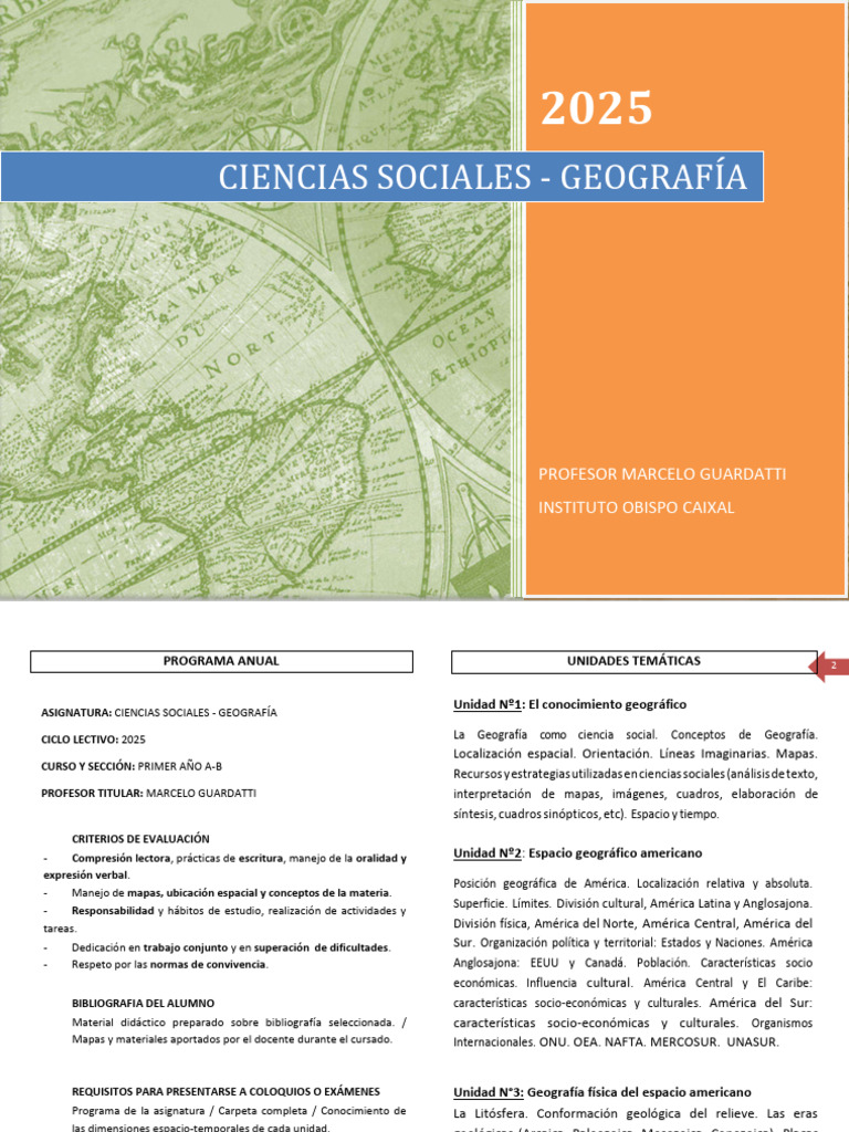 Cuadernillo de Geograf-A - 2025 - Compressed | PDF | Américas | Geografía
