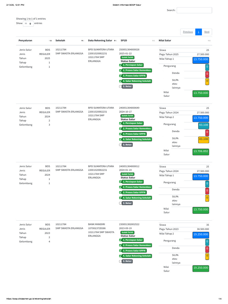 Sistem Informasi BOSP Salur - 2025 | PDF