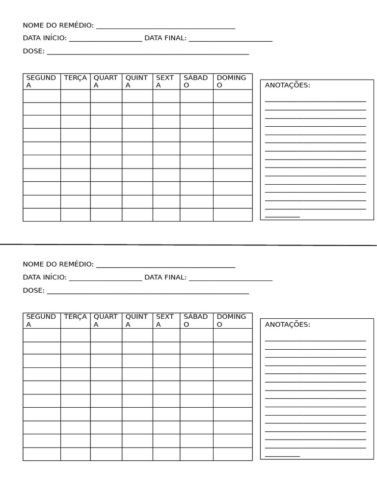 Controle de Remédio - Vô | PDF