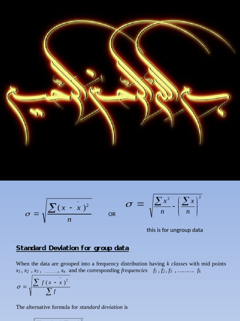 Standard Deviation Formulas Explained | PDF