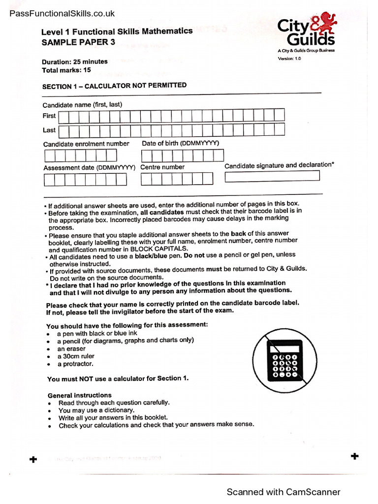 City and Guilds Paper 3 Section 1 | PDF