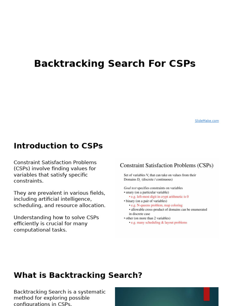 Backtracking Search For CSPs | PDF | Mathematical Optimization | Mathematical Logic
