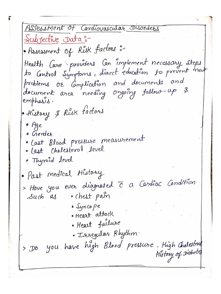 Cardiac Assessment | PDF
