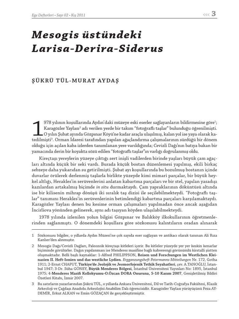 Mesogis Ustundeki Larisa Derira Siderus | PDF