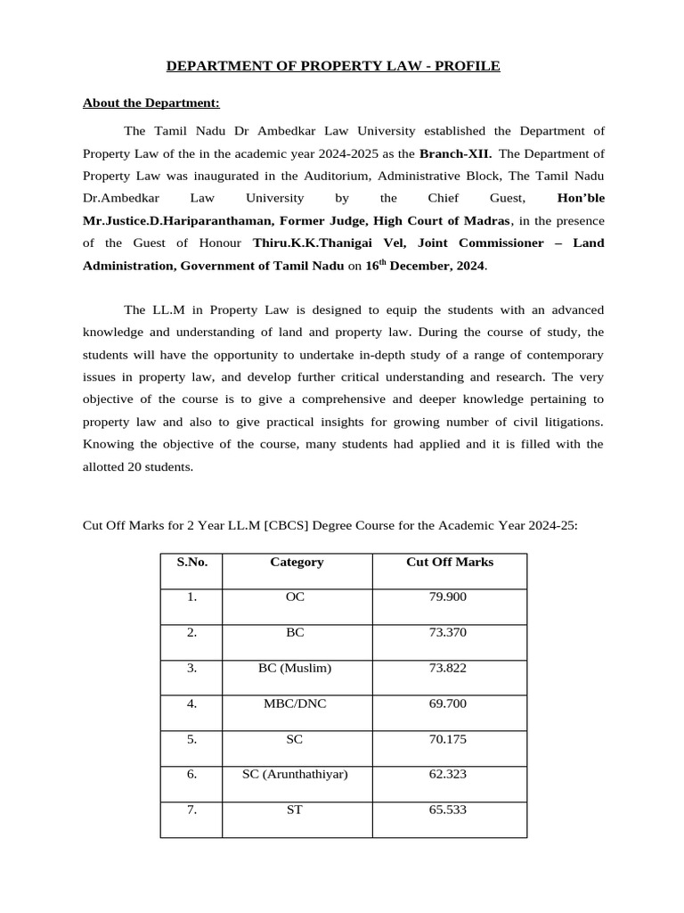 Profile - Department of Property Law | PDF
