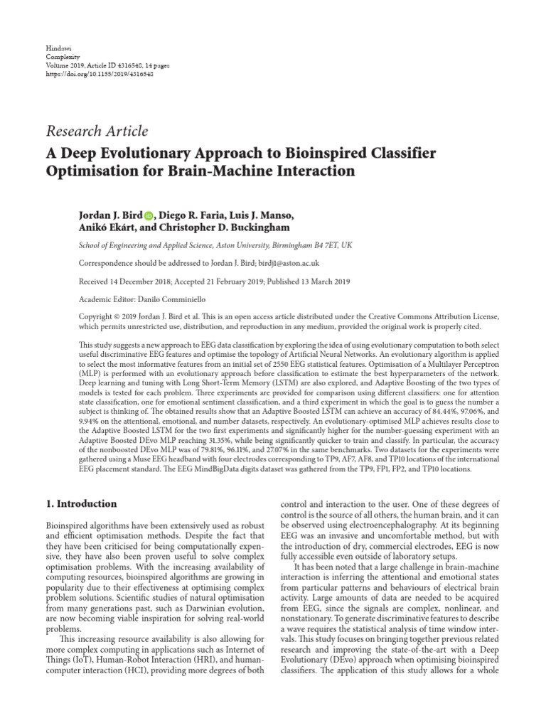 A Deep Evolutionary Approach To Bioinspired Classi | PDF | Applied ...