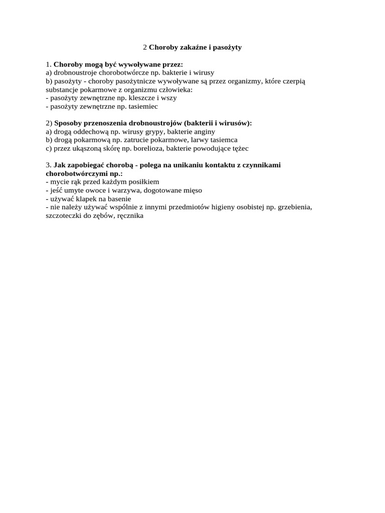 2 Choroby Zakaźne i Pasożyty | PDF